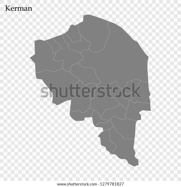 High Quality Map Kerman Province Iran Stock Vector (Royalty Free ...