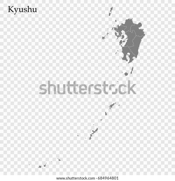 High Quality Map Kyushu Region Japan Stock Vector (Royalty Free ...