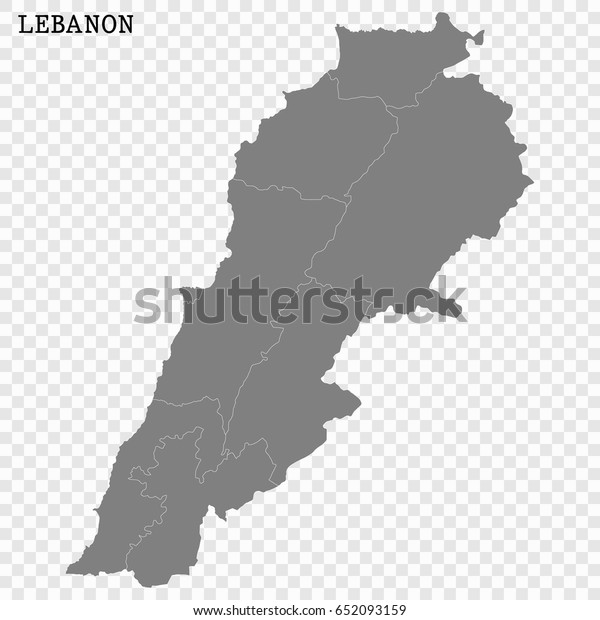 High Quality Map Lebanon Borders Regions Stock Vector (Royalty Free ...