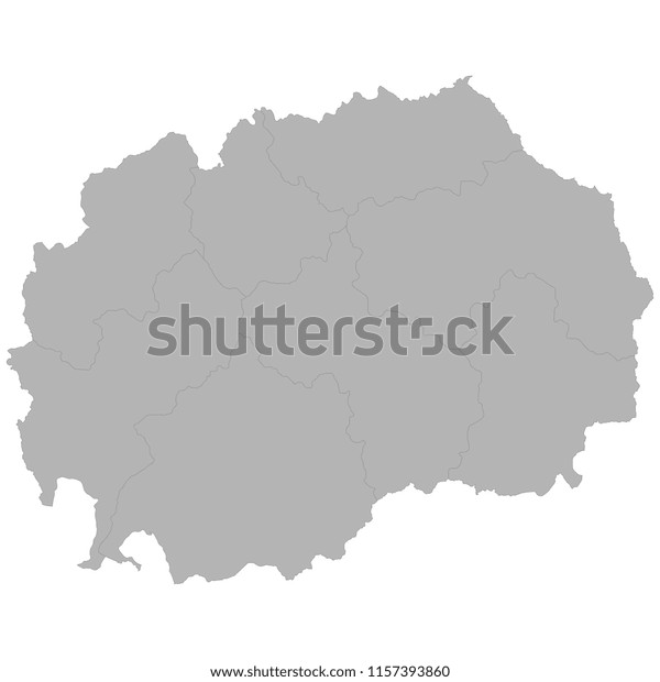 High Quality Map Macedonia Borders Regions Stock Vector (Royalty Free ...