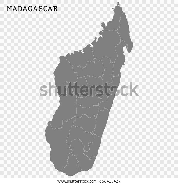 High Quality Map Madagascar Borders Regions Stock Vector (Royalty Free ...