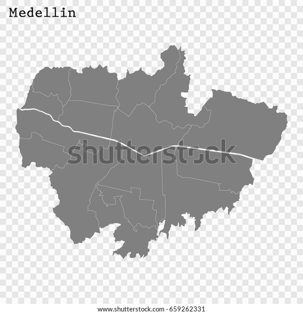 High Quality Map Medellin City Colombia Stock Vector (Royalty Free ...