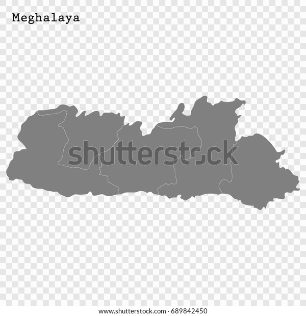 High Quality Map Meghalaya State India Stock Vector (Royalty Free ...