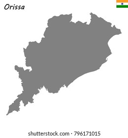 High Quality Map Odisha Orissa State Stock Vector (Royalty Free ...