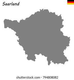 High Quality Map Saarland State Germany Stock Vector (Royalty Free ...