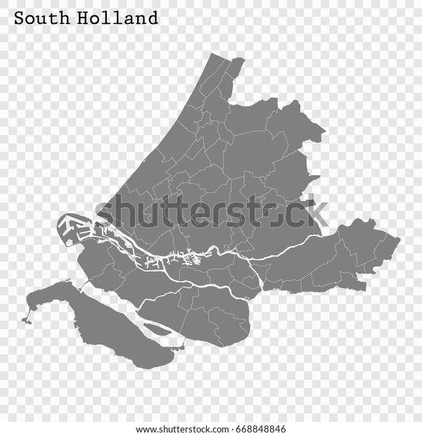 High Quality Map South Holland Province Stock Vector (Royalty Free ...