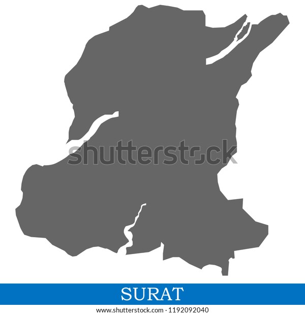 High Quality Map Surat City India: vector de stock (libre de regalías ...