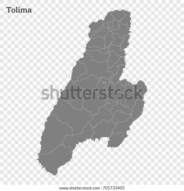 High Quality Map Tolima Department Colombia: vector de stock (libre de ...