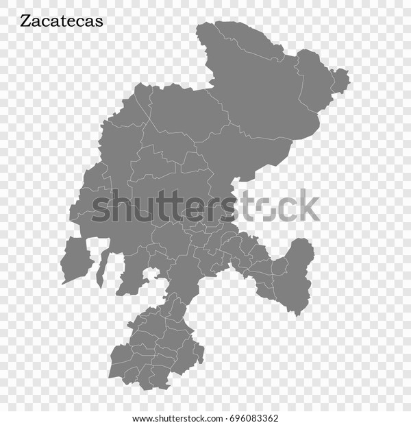 High Quality Map Zacatecas State Mexico: vector de stock (libre de ...