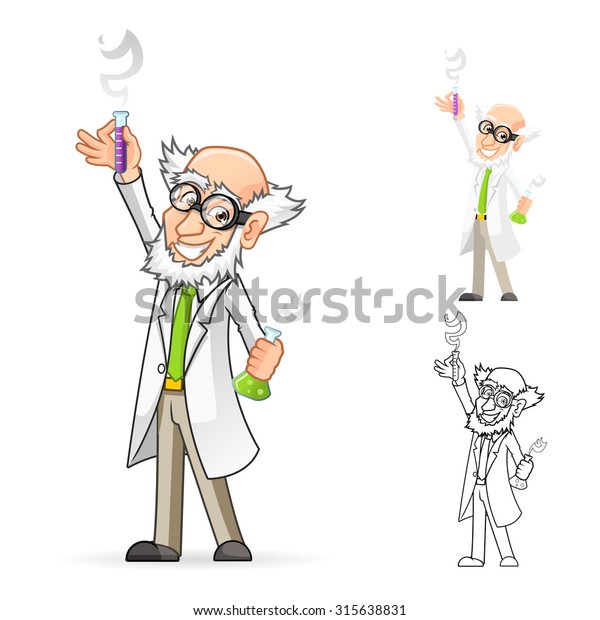 High Quality Scientist Cartoon Character Holding : image vectorielle de ...