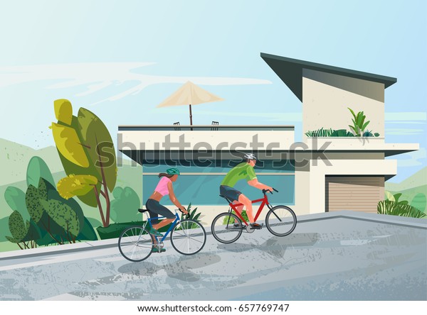 High Quality Vector Illustration Modern Landscape Stock Vector (Royalty ...