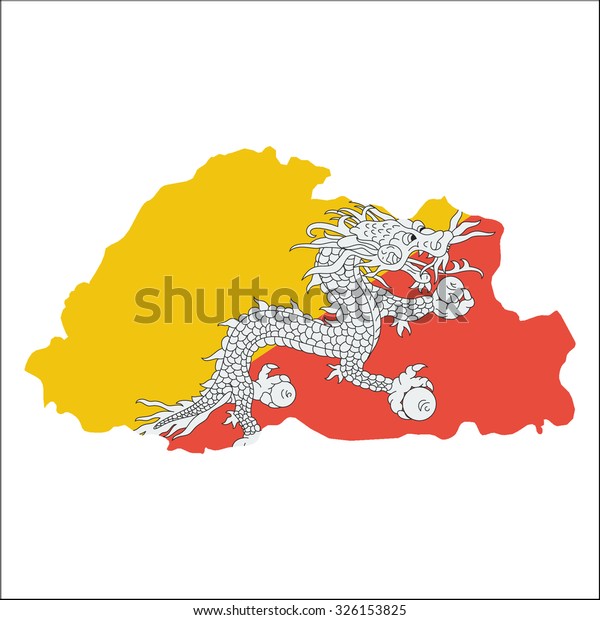 High Resolution Bhutan Map Country Flag Stock Vector (Royalty Free ...