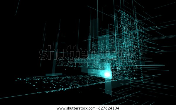 High Rise Graphic Design Consisting Binary Stock Vector (Royalty Free ...