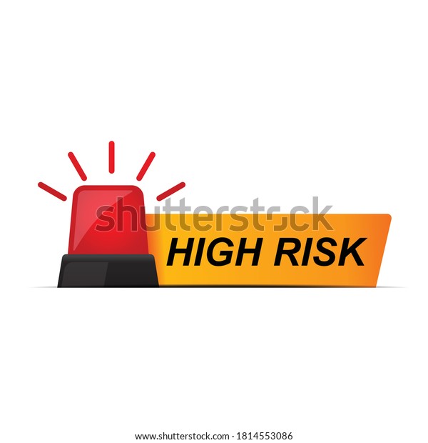 High Risk Banner Isolated On White Stock Vector (Royalty Free ...