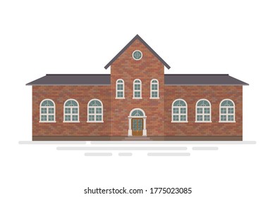 High School Building Vector Illustration Isolated Stock Vector (Royalty ...