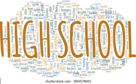 High School Vector Illustration Word Cloud Stock Vector (Royalty Free ...