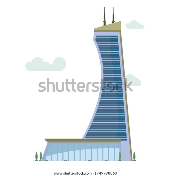 High Skyscraper Flat Building Vector Stock Vector (Royalty Free ...