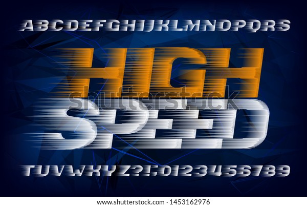 High Speed Alphabet Font Wind Effect Stock Vector (Royalty Free ...