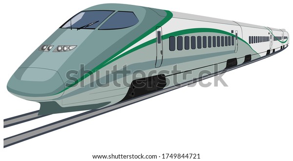 High Speed Bullet Train Illustration Stock Vector (Royalty Free ...