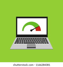 High Speed Performances Computer Online Laptop Stock Vector (Royalty ...
