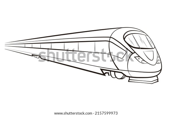 Vektor Stok High Speed Rail Vector Illustration (Tanpa Royalti ...
