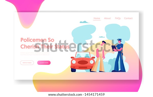 High Speed Traffic Violation Website Landing Stock Vector (Royalty Free ...