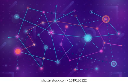 High Technology Process Network Concept Connections Stock Vector ...
