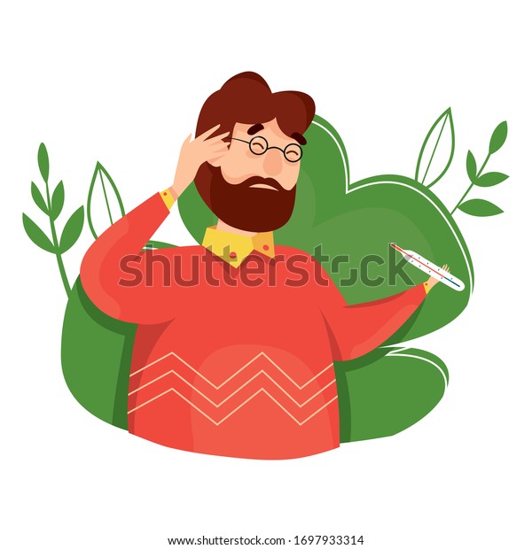 High Temperature Vector Illustration Symptoms Disease Stock Vector ...