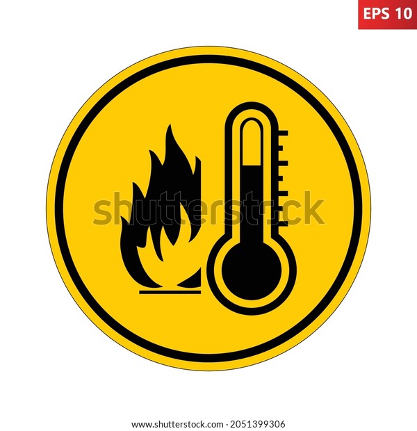 High Temperature Warning Sign Vector Illustration Stock Vector (Royalty ...