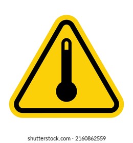 High Temperature Yellow Warning Symbol Sign Stock Vector (Royalty Free ...