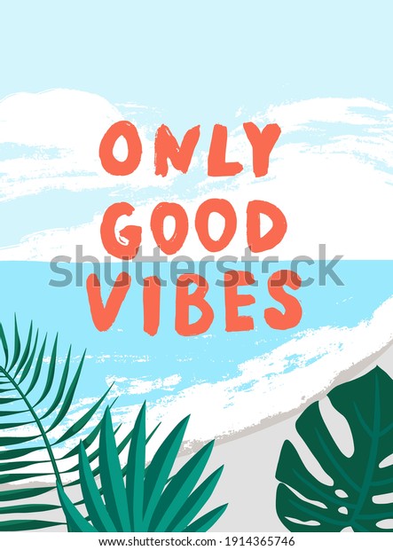 High Tides Good Vibes Summer Holiday Stock Vector (Royalty Free ...