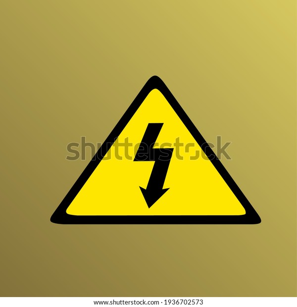 High Voltage Electricity Warning Icon Vector Stock Vector (Royalty Free ...