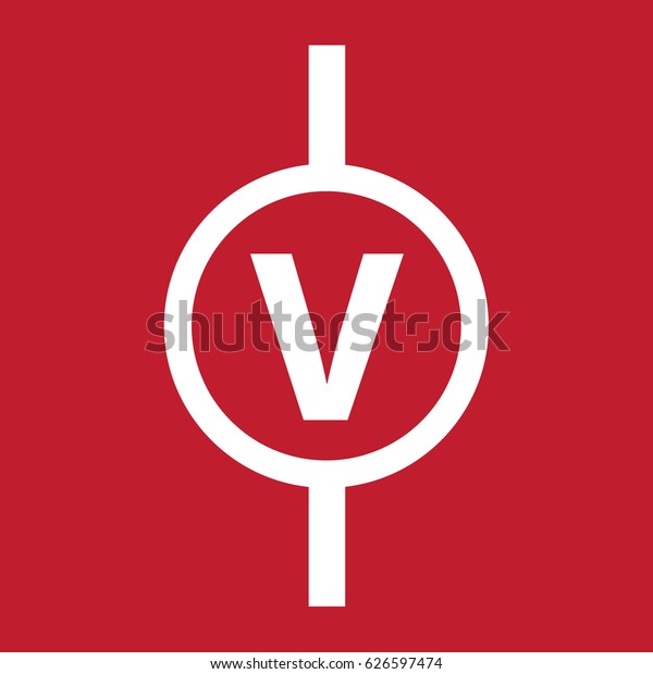 High Voltage Icon On Red Background Stock Vector (Royalty Free ...