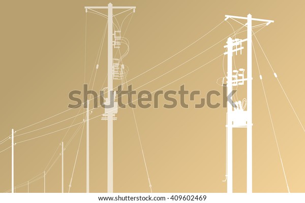 High Voltage Power Line Grid Vector 库存矢量图（免版税）409602469 | Shutterstock