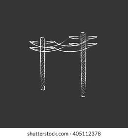 Vector Illustration Damaged Broken Power Line Stock Vector (Royalty ...