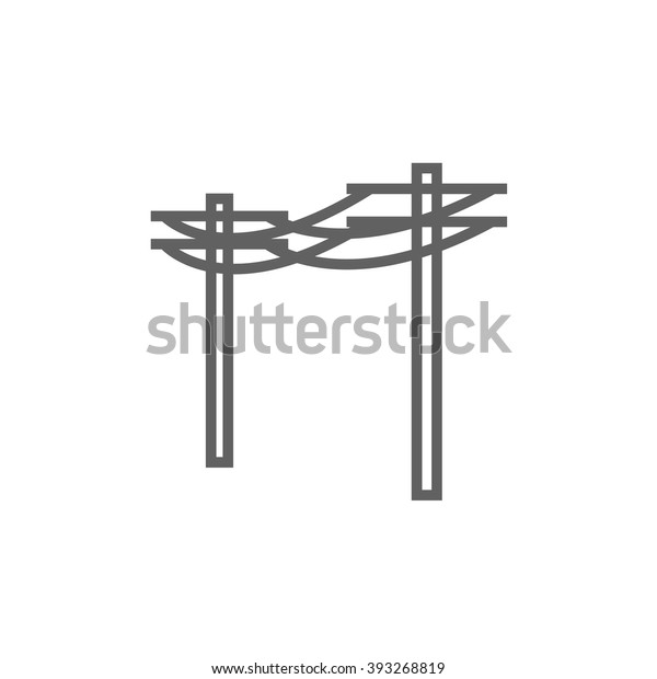 High Voltage Power Lines Line Icon Stock Vector (Royalty Free ...