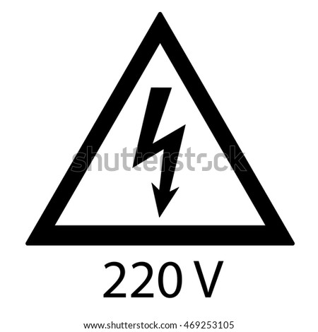 High Voltage Sign 220 Volt Danger Vector de stock (libre de regalías ...