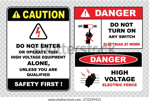 High Voltage Sign Electrical Safety Sign Stock Vector (Royalty Free ...