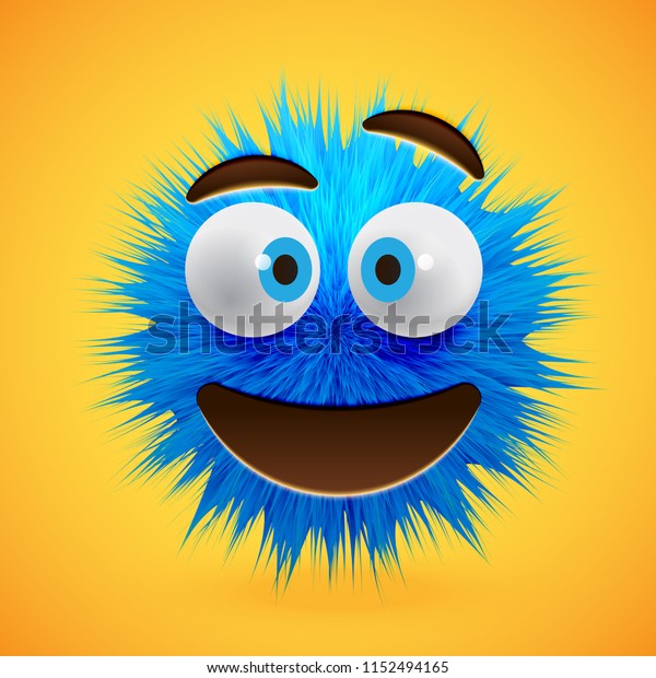 Highdetailed 3d Fur Emoticon Vector Illustration Stock Vector (Royalty ...