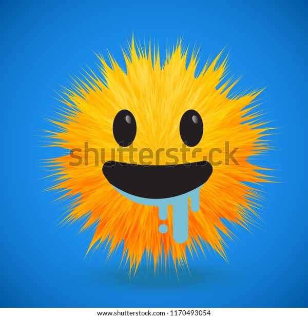 Highdetailed 3d Fur Emoticon Vector Illustration Stock Vector (Royalty ...