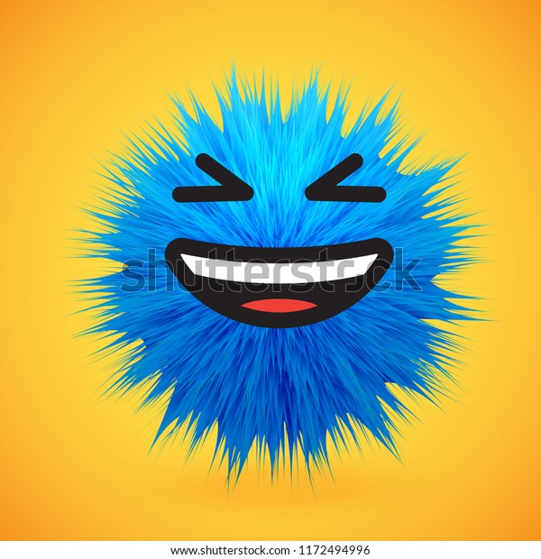 Highdetailed 3d Fur Emoticon Vector Illustration Stock Vector (Royalty ...