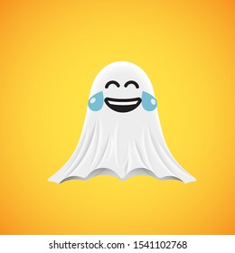 Highdetailed Cute Ghost Emoticon Vector Illustration Stock Vector ...