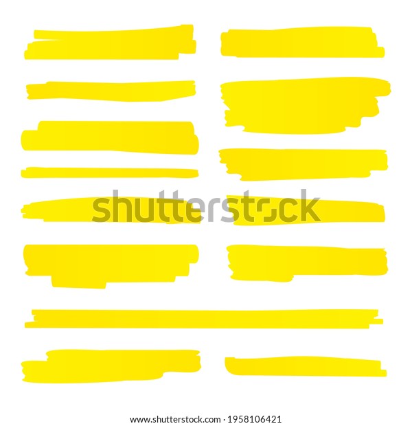 Highlight Brush Underline Yellow Marker Vector Stock Vector (Royalty ...