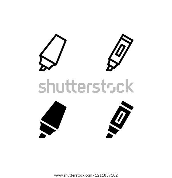 Highlighter Icon Logo Vector Symbol Marker Stock Vector (Royalty Free ...