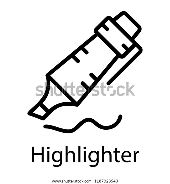Highlighter Underline Highlight Important Points Book Stock Vector ...