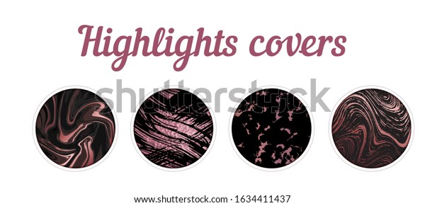 Highlights Cover Big Set Minimal Pink Stock Vector (Royalty Free ...