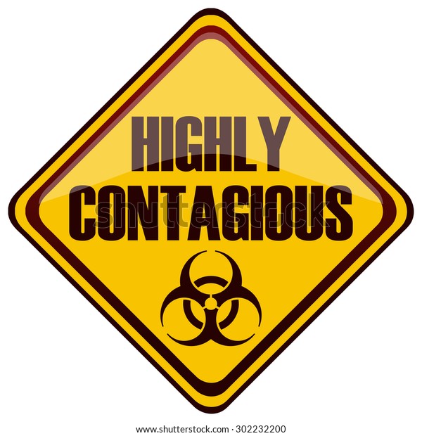 Highly Contagious Diamond Shaped Yellow Warning Stock Vector (Royalty ...