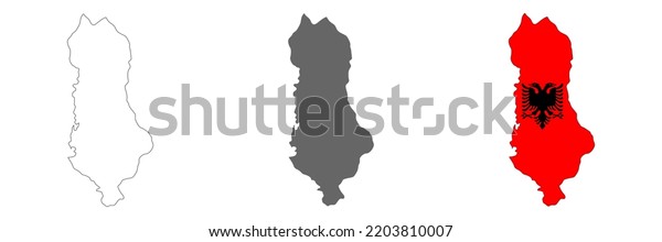 Highly Detailed Albania Map Borders Isolated Stock Vector (Royalty Free ...