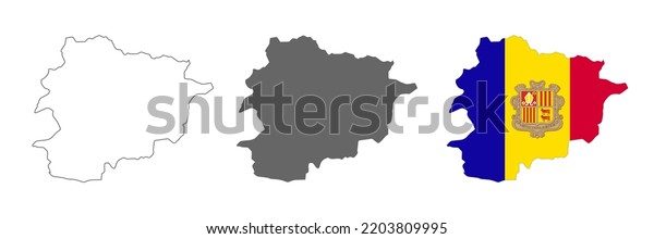 Highly Detailed Andorra Map Borders Isolated Stock Vector (Royalty Free ...