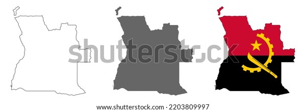 Highly Detailed Angola Map Borders Isolated Stock Vector (Royalty Free ...